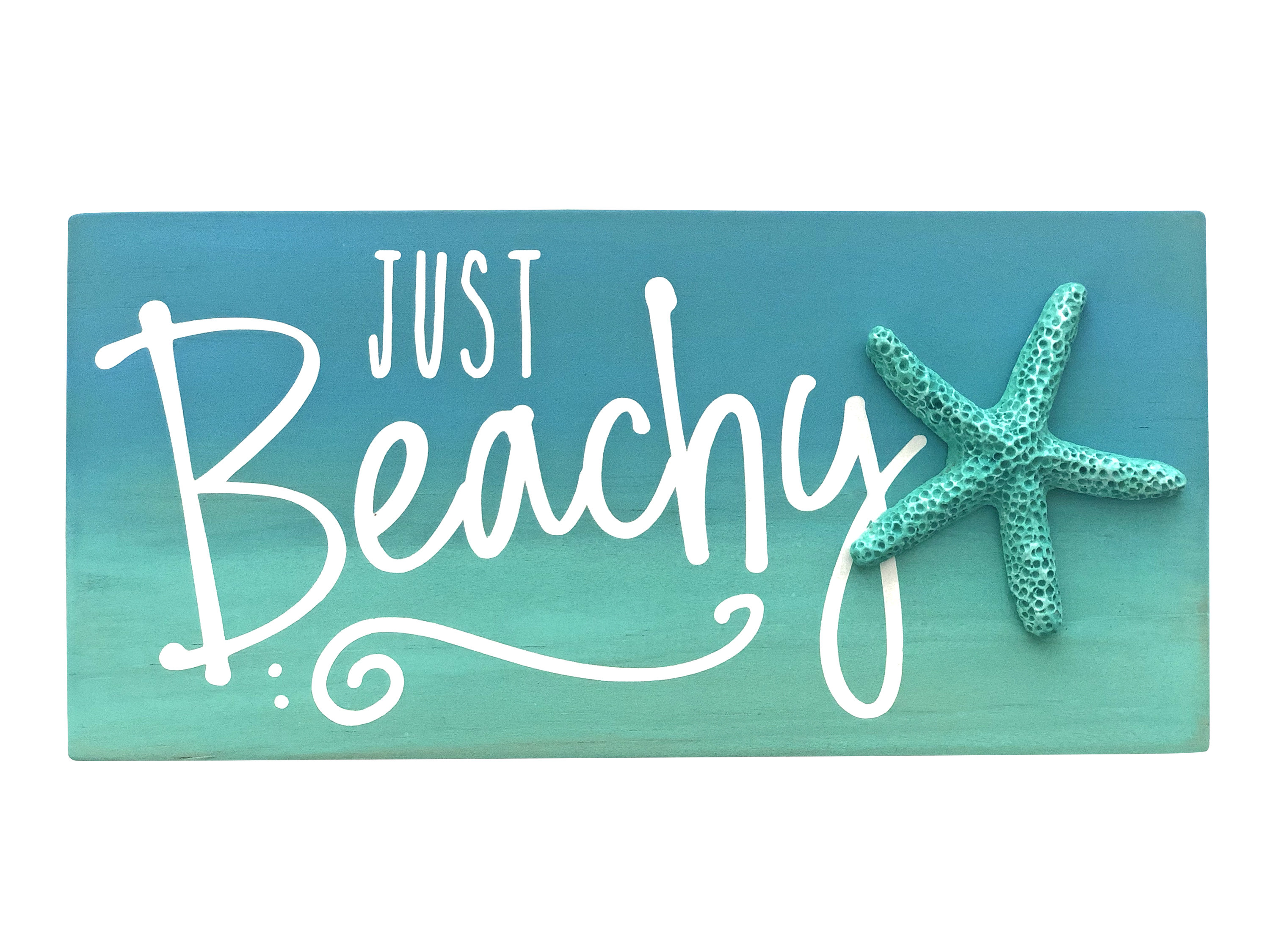 Just Beachy Sign With Starfish Coastal Decor Summer Decor - Etsy UK
