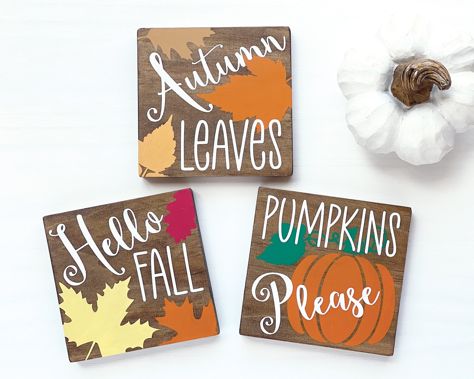 Autumn Signs Hello Fall Autumn Leaves Pumpkins Please Autumn - Etsy