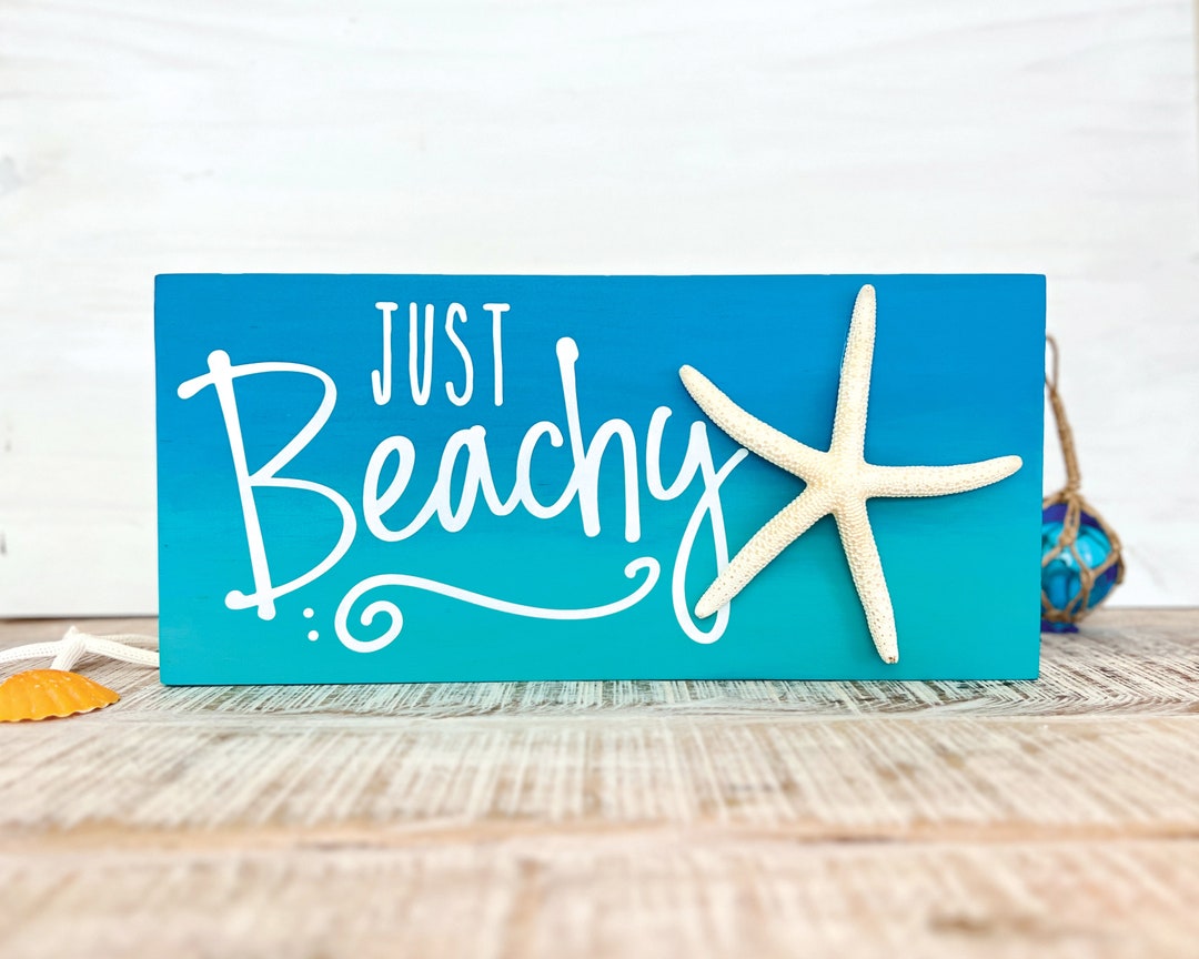 Just Beachy Sign: Coastal Decor With Real Starfish - Etsy