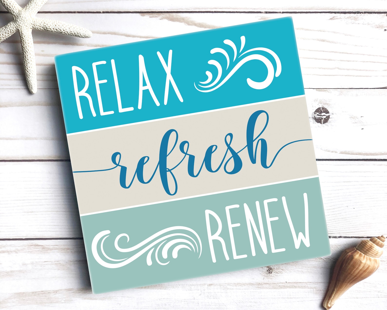 Relax Refresh Renew Sign Coastal Room Beachy Sign Bedroom - Etsy
