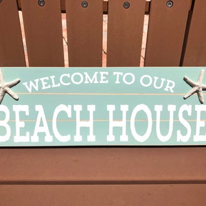 Welcome to Our Beach House Sign Coastal Decor With Two Starfish Decor ...