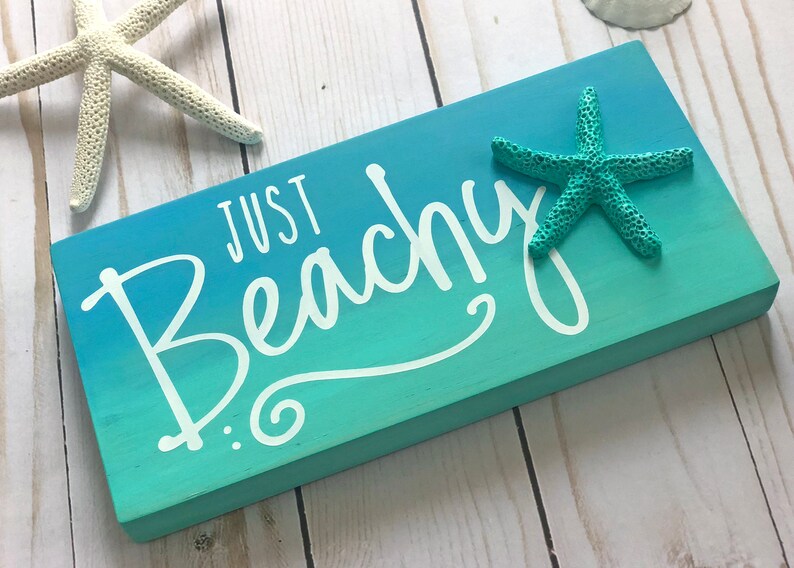 Just Beachy Sign With Starfish Coastal Decor Summer Decor - Etsy