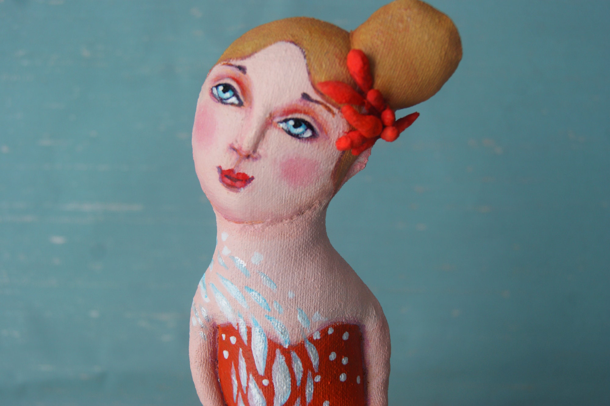 Sirena Sabrina muñeca arte muñeca fantasía tela figura OOAK | Etsy