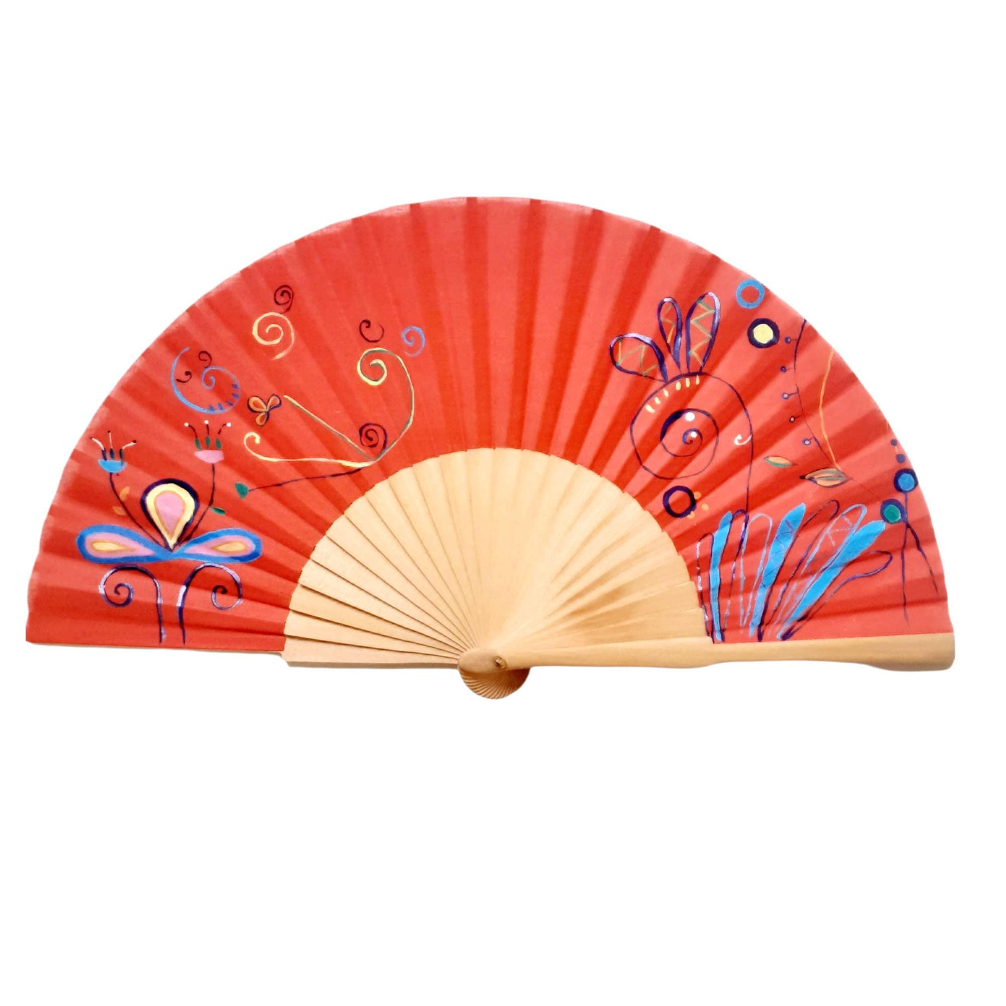 Red Abstract Hand Fan, Stylish Hand Fan, Custom Hand Fan, Bride Hand ...