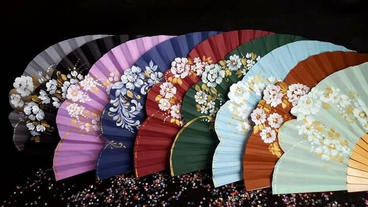 Hand Fan With Silver Flowers - Personalization Option, Hot Summer ...