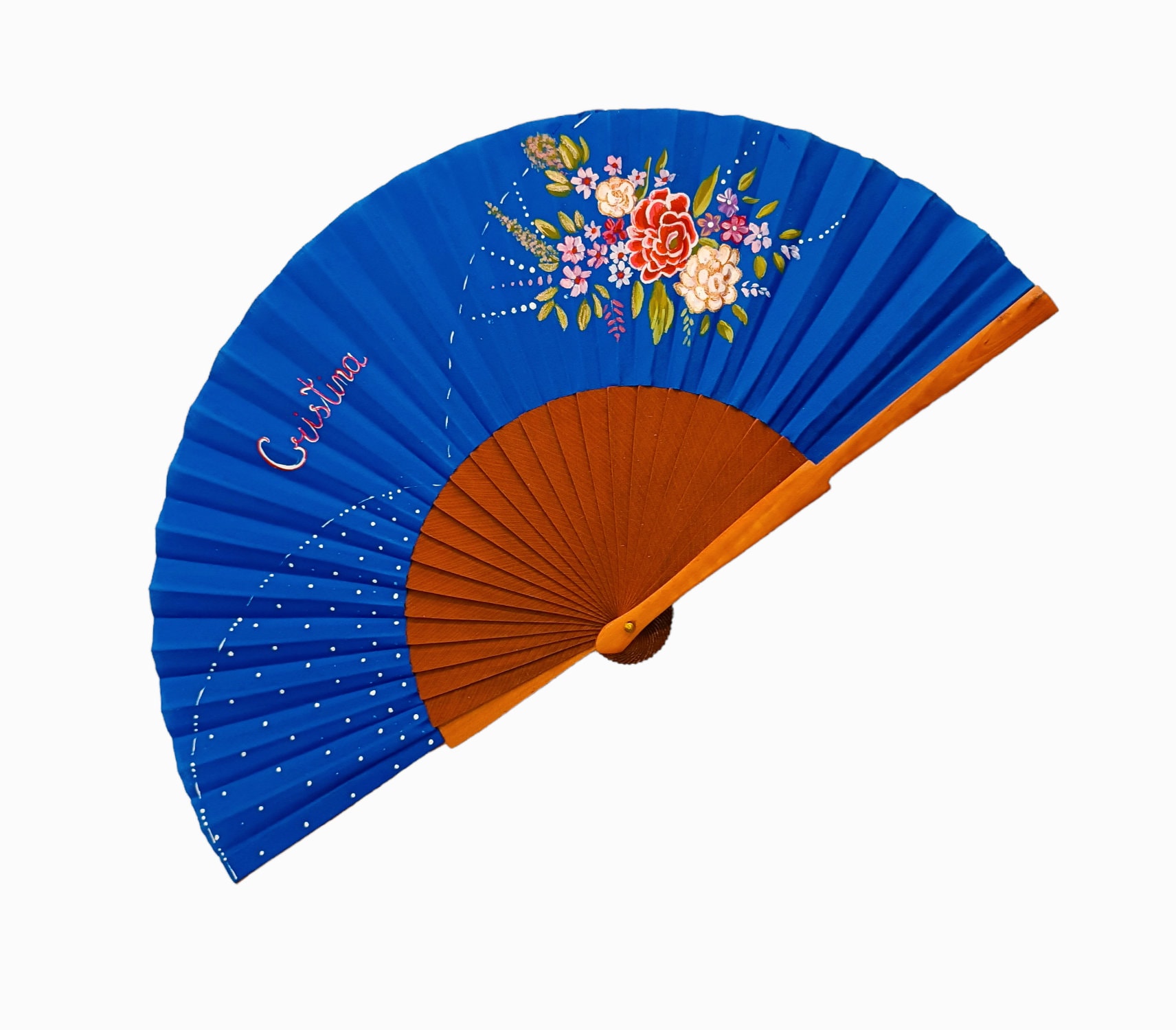 Hand Fan With Silver Flowers - Personalization Option, Hot Summer ...