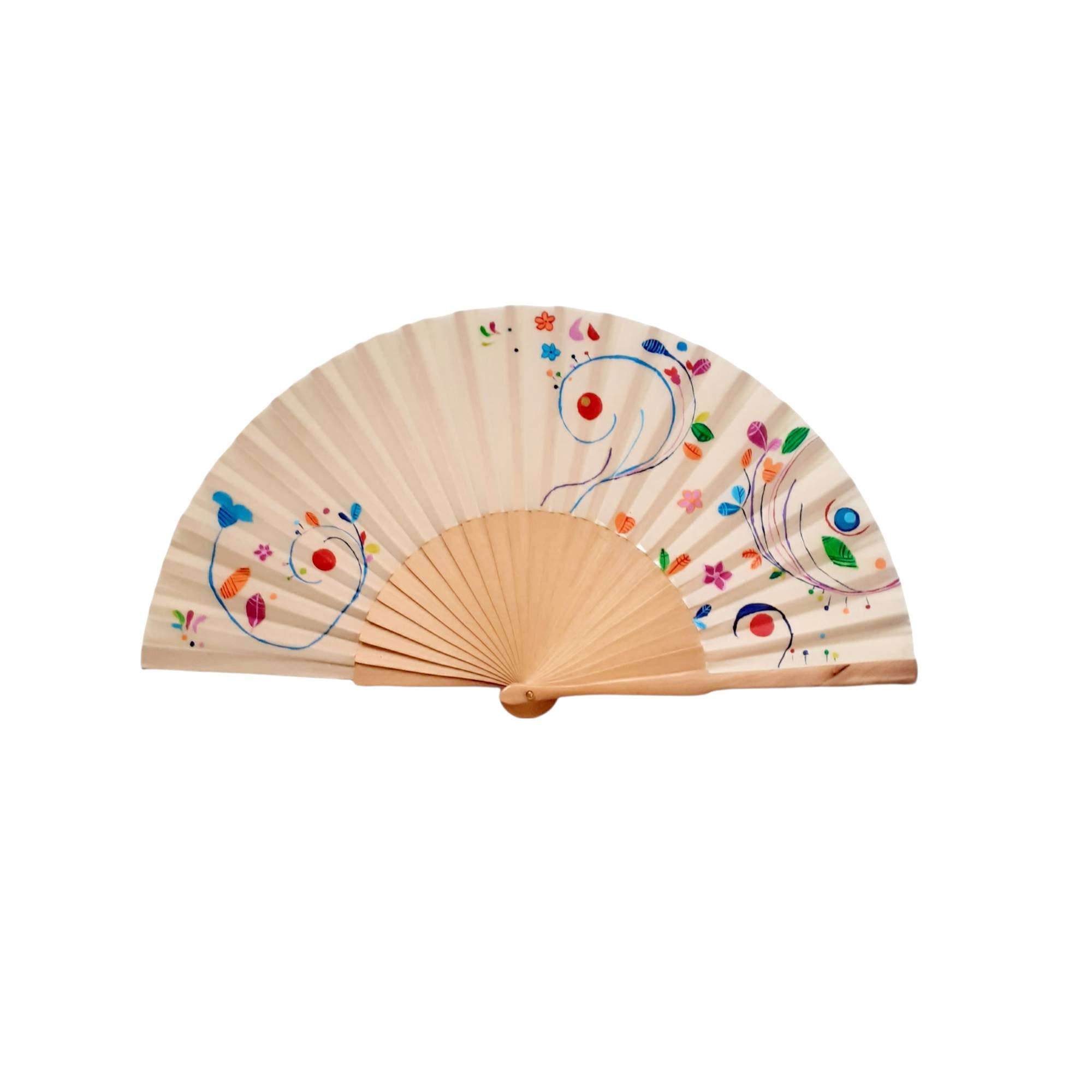 Abstract Hand Fan, Handpainted Spanish Fan, Beach Accessory, Fashion ...