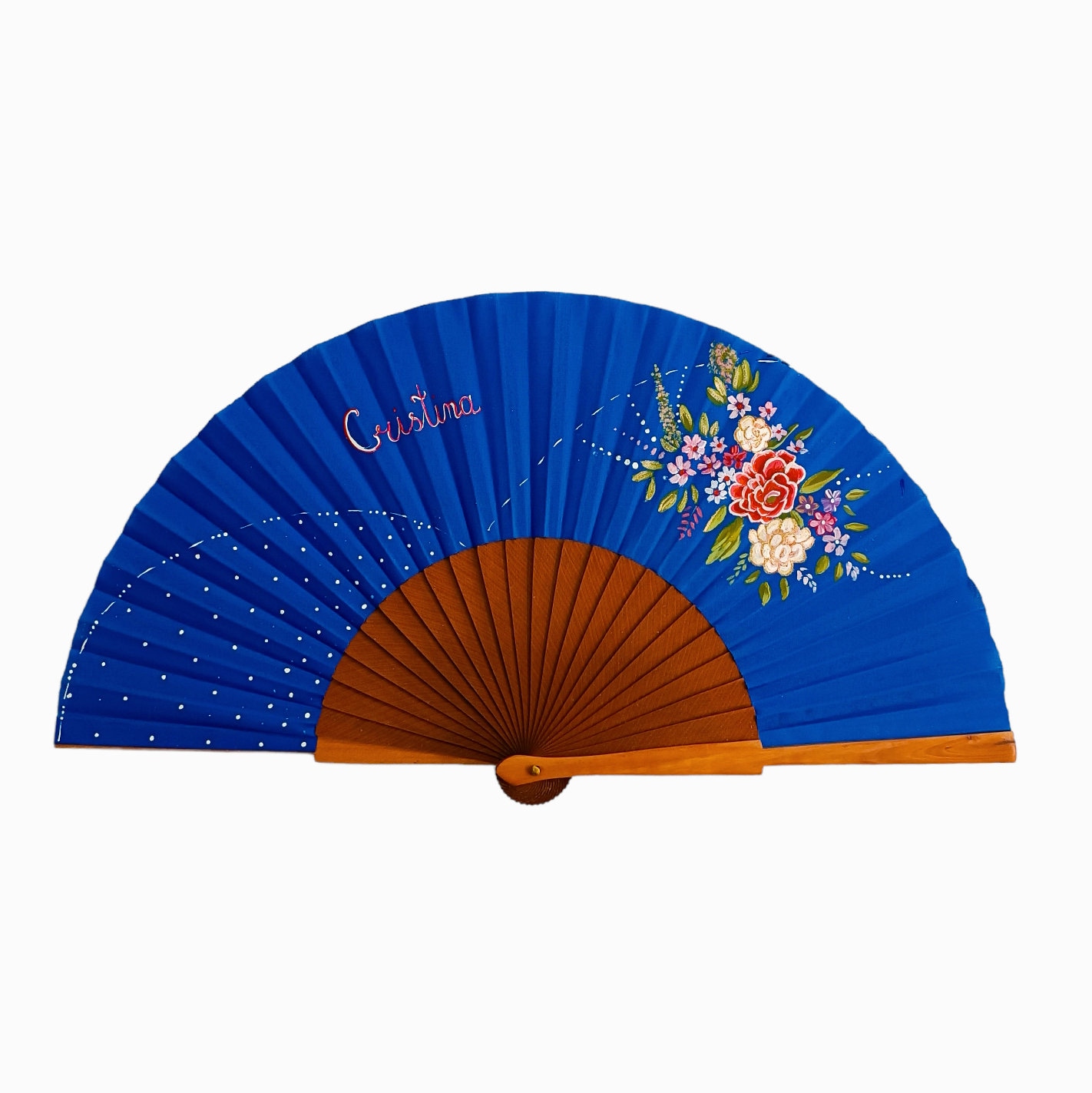 Hand Fan With Silver Flowers - Personalization Option, Hot Summer ...
