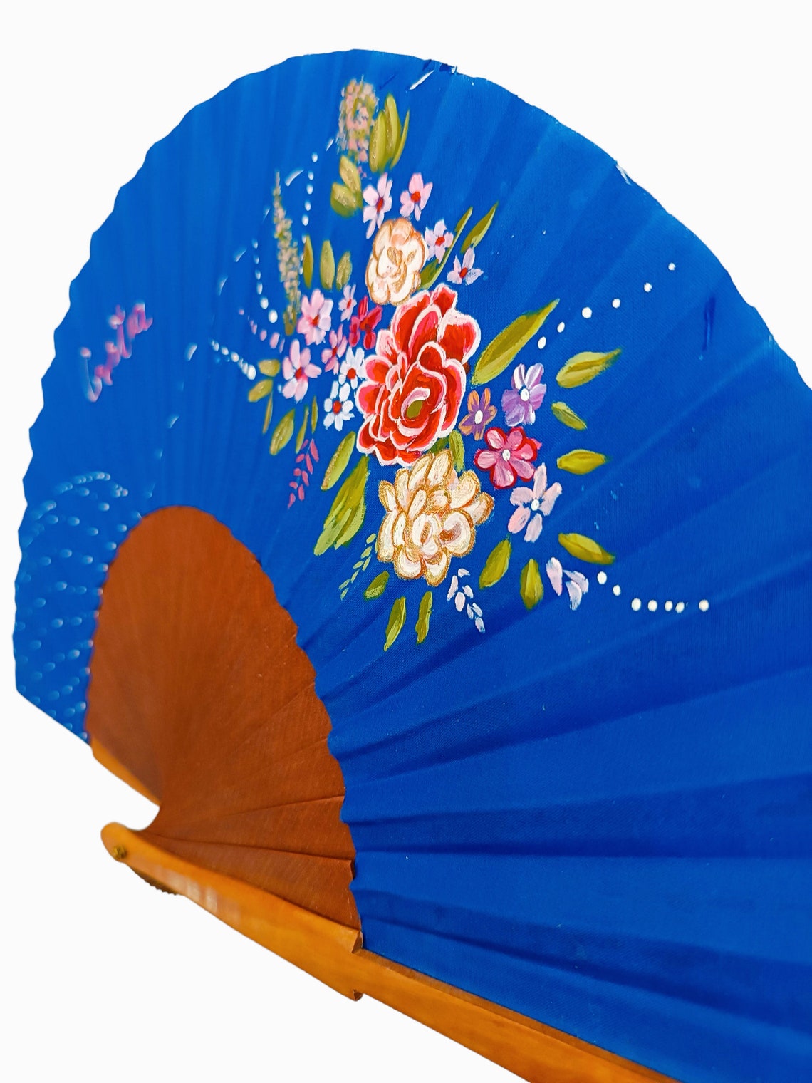 Hand Fan With Silver Flowers Personalization Option, Hot Summer ...