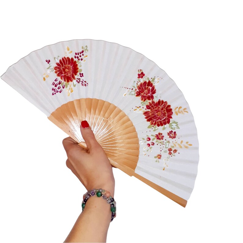 Hand Fan Hand Painted Fan Spanish Fan Beach Accessory | Etsy