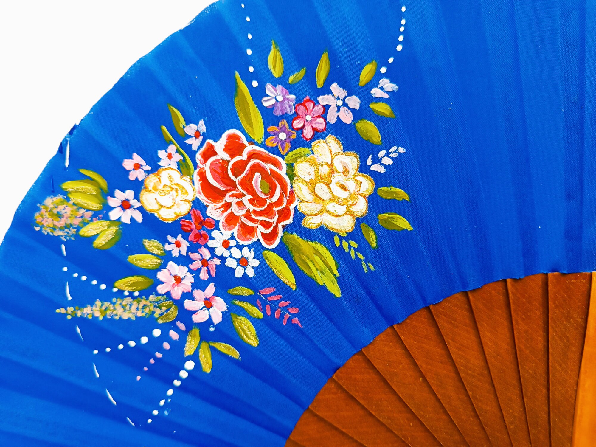 Hand Fan With Silver Flowers - Personalization Option, Hot Summer ...