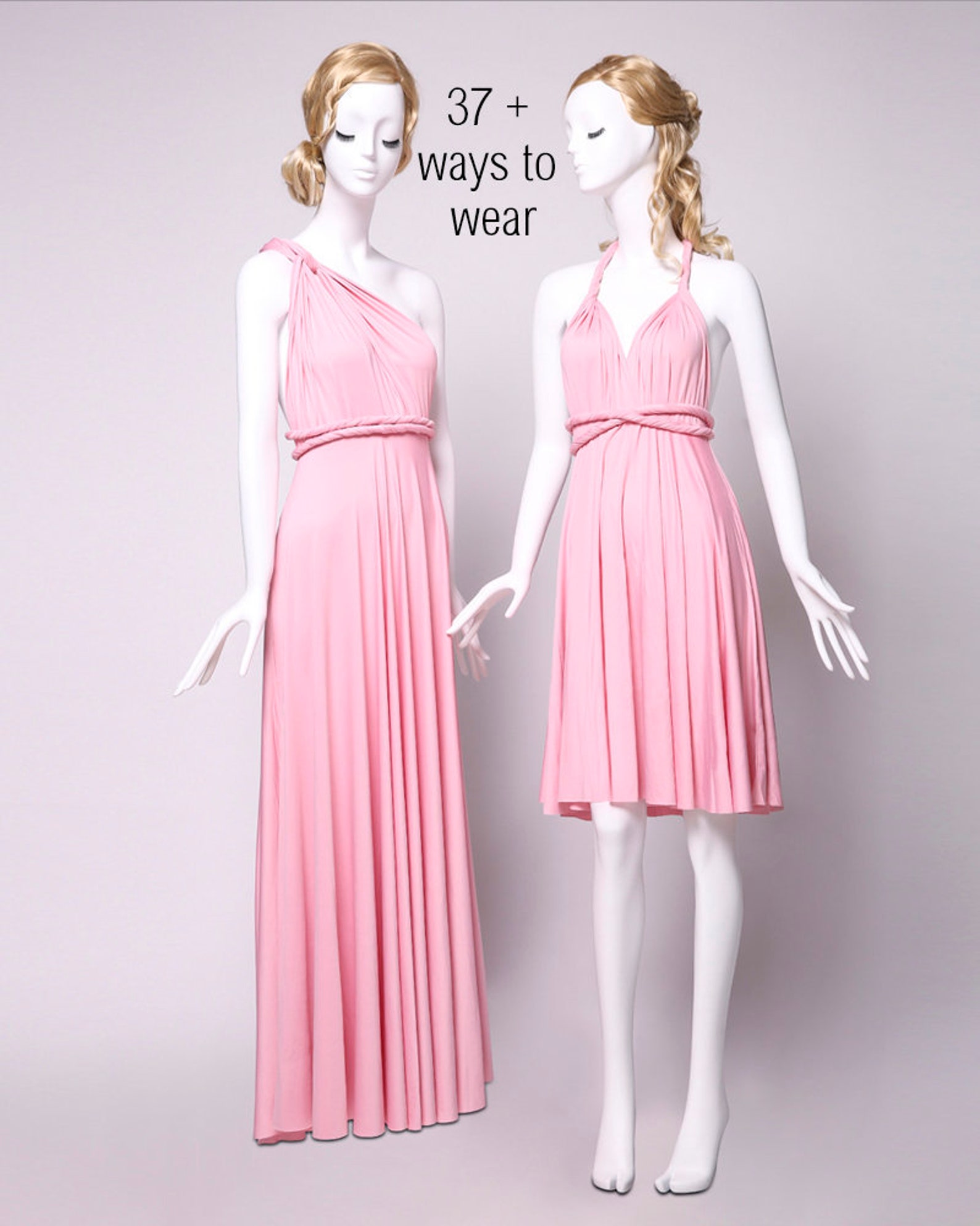 Blush Pink Infinity Dress,bridesmaid Dress for Wedding,convertible ...