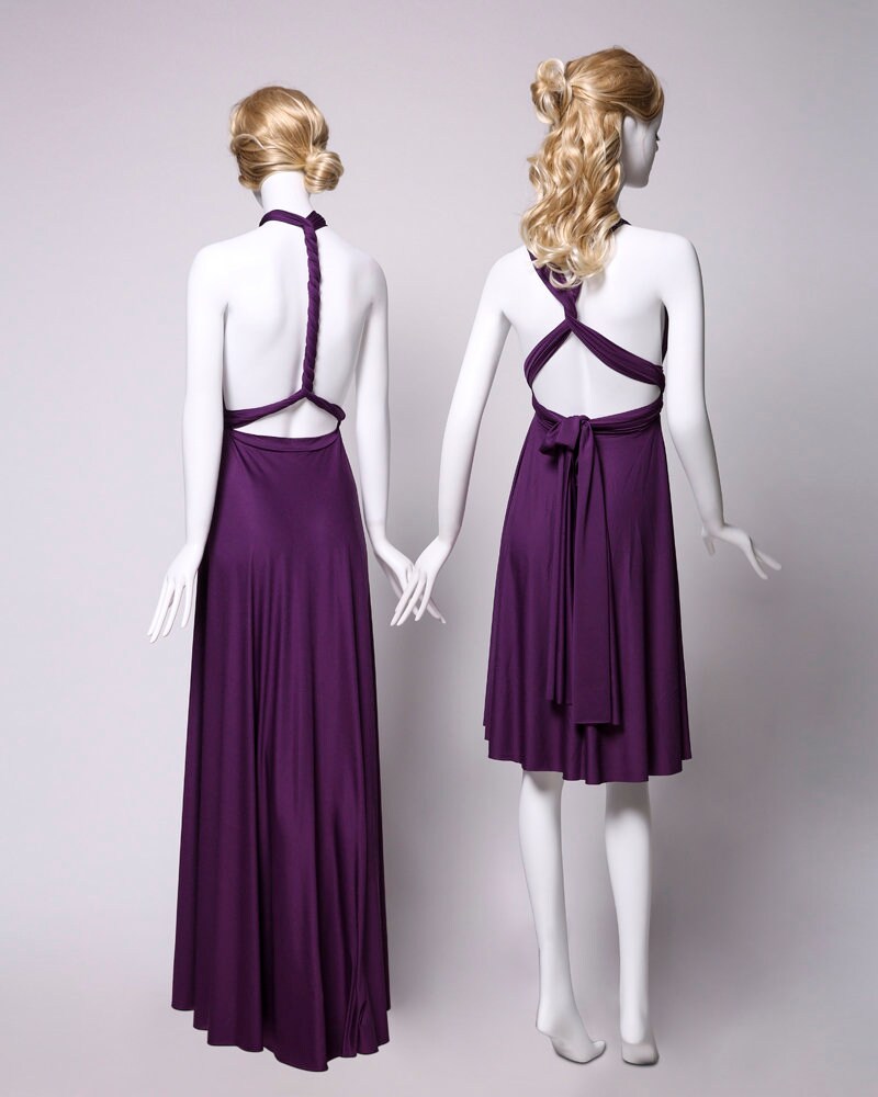 Dark Purple Infinity Dresses for Bridesmaids,convertible Dress,multiway ...