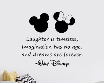 Laughter is Timeless Walt Disney Quote Mickey Mouse Vinyl - Etsy