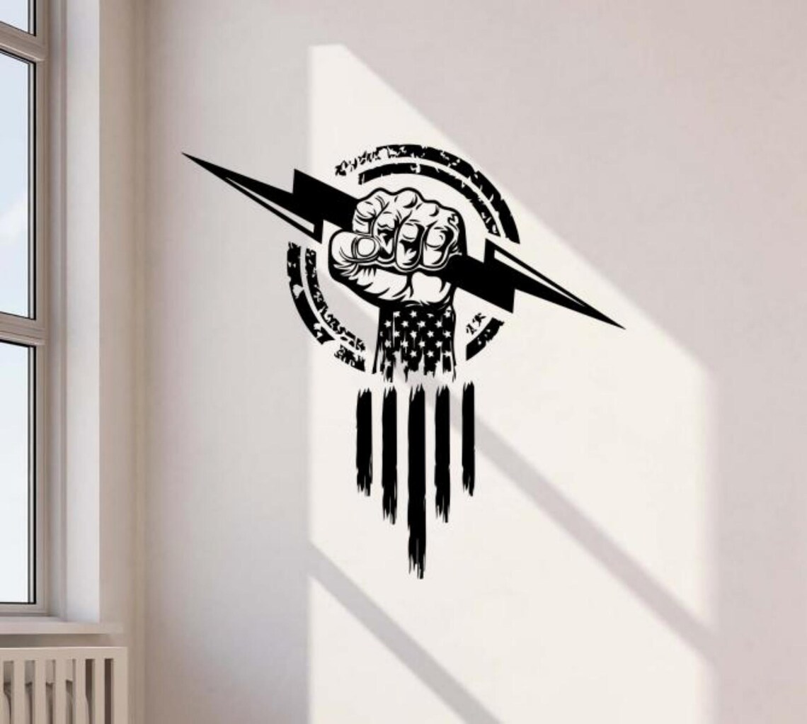 Electrician Hero Wall Decal Vinyl Sticker Electrical Worker Lineman ...