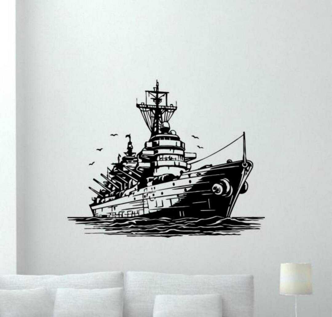 Navy Battleship Sticker Wall Vinyl Decal United States US Navy Military ...