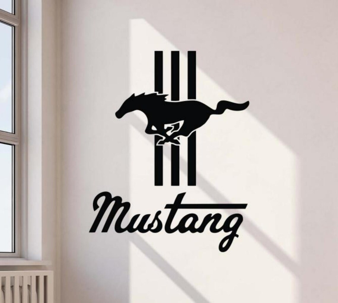 Mustang Wall Decal Vinyl Sticker Logo Sign Wall Art Car Window Decor ...