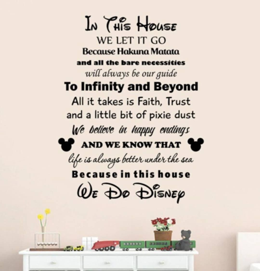 In This House We Do Disney Decal Vinyl Wall Sticker Inspirational ...