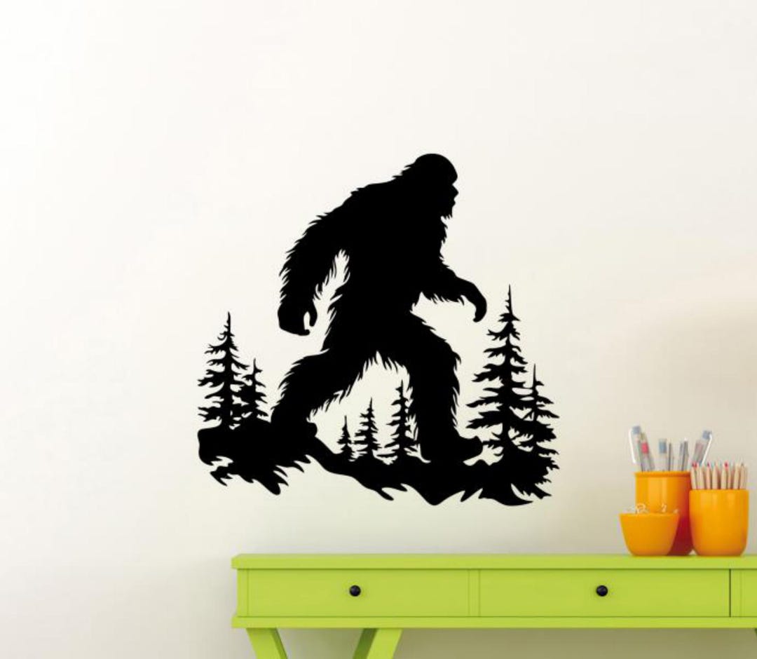Bigfoot Wall Decal Vinyl Sticker Wall Art Sasquatch Forest Wood Decor ...