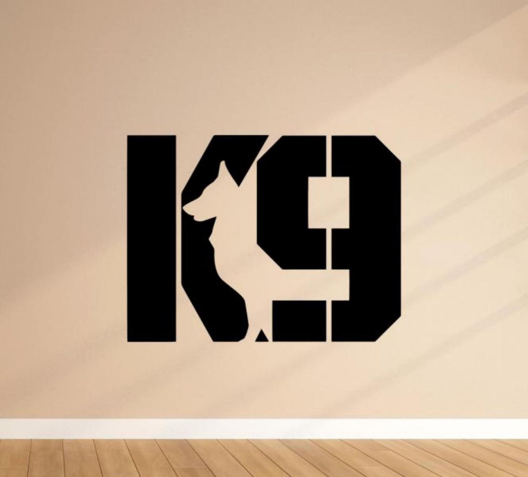 K-9 Decal Vinyl Wall Sticker German Shepherd Wall Art Decor K9 Unit ...