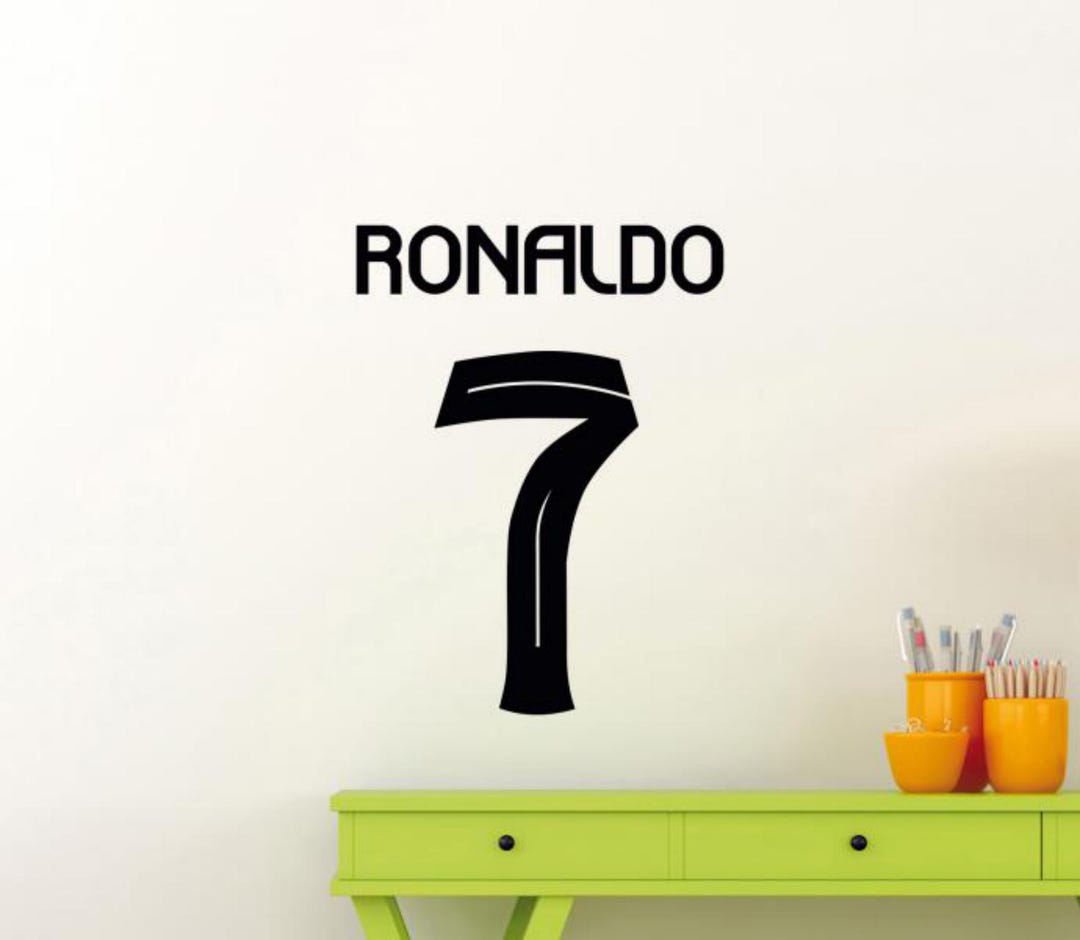 Ronaldo Wall Decal Vinyl Sticker Number 7 Jersey Football Wall Art ...