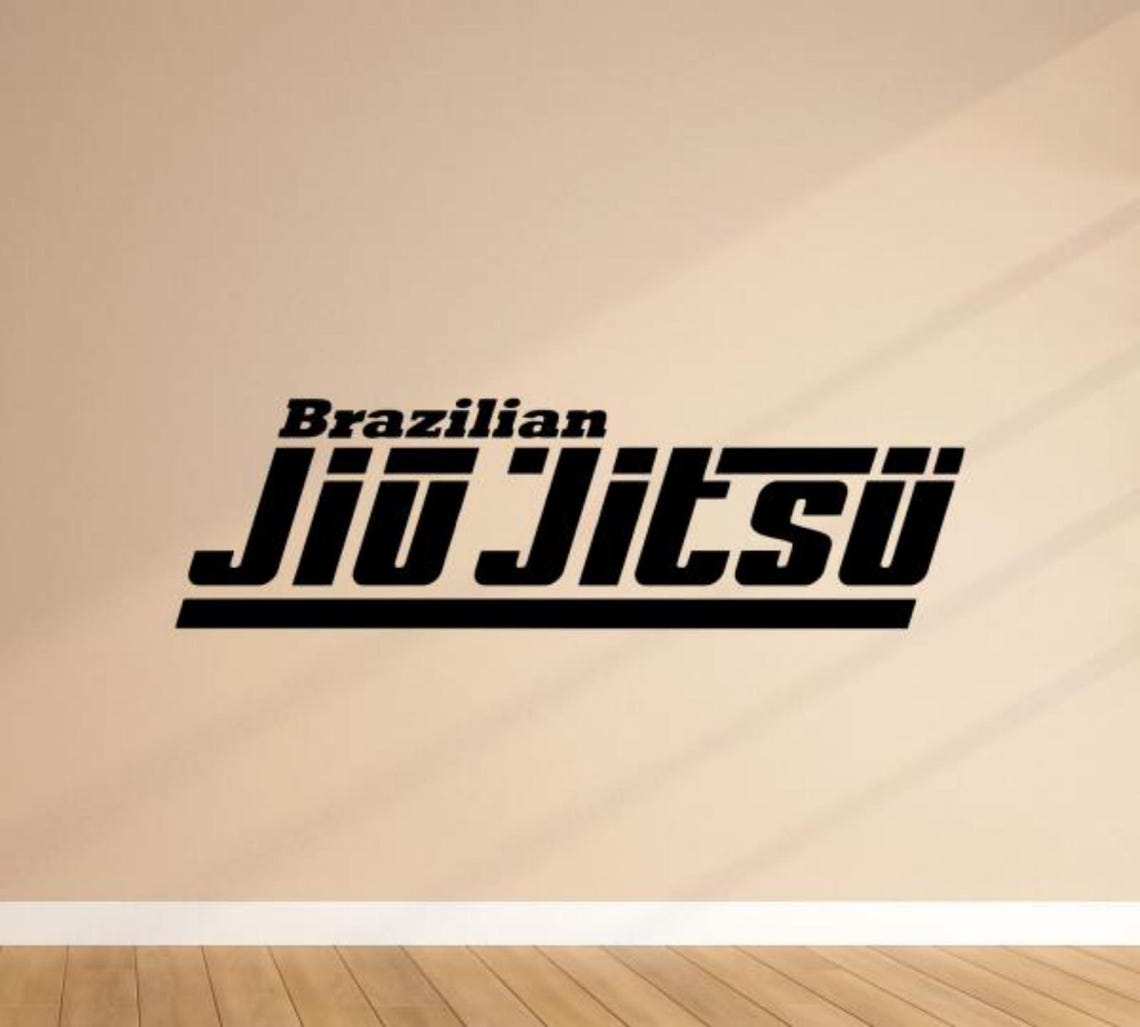 Jiu Jitsu Decal Vinyl Wall Sticker Brazilian Jiu Jitsu BJJ Sign Gym ...