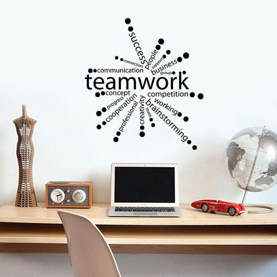 Teamwork Wall Decal Vinyl Sticker Working Creativity Motivational Words ...