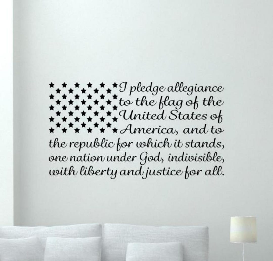 I Pledge Allegiance to the Flag Wall Sticker Vinyl Decal Wall Art Decor ...