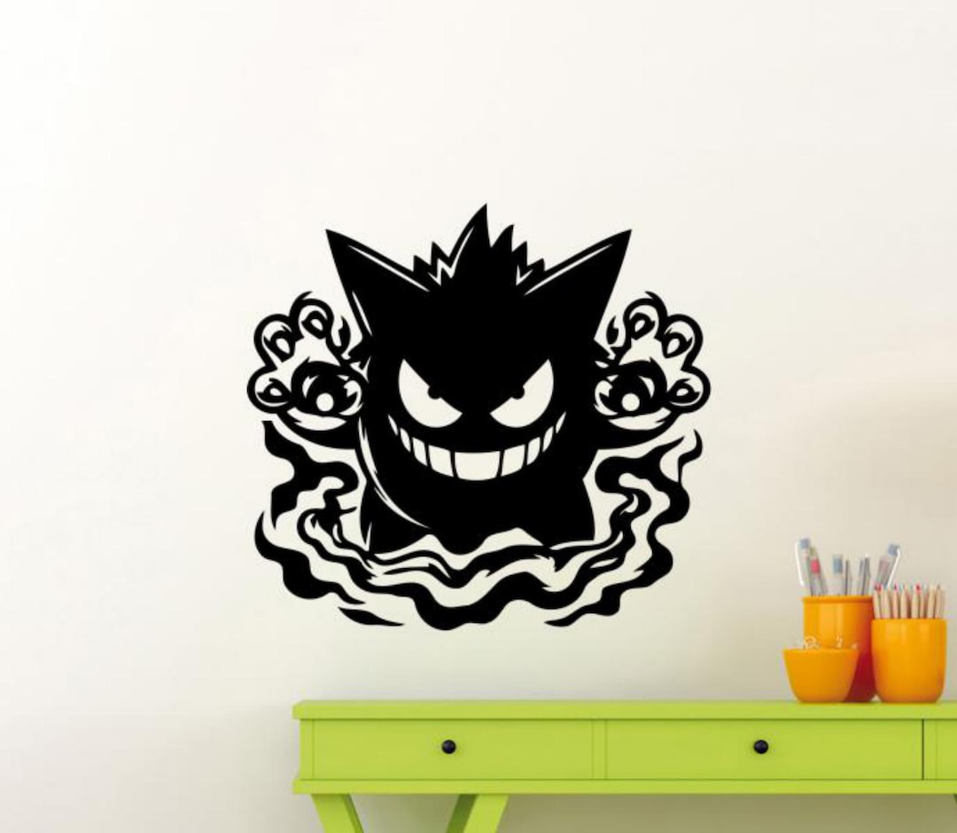 Gengar Wall Sticker Vinyl Decal Wall Art Nursery Wall Decor Stencil ...
