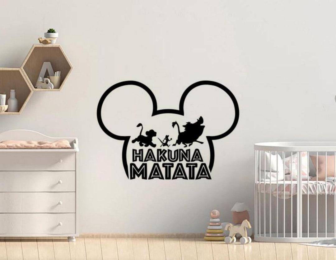 Hakuna Matata Wall Decal Vinyl Sticker Sign Nursery Mouse Ears Wall Art ...
