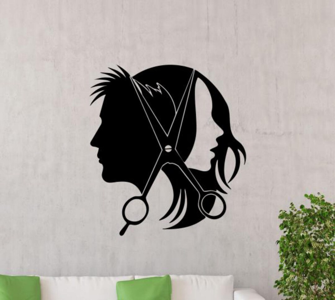 Barbershop Wall Sticker Vinyl Decal Hairdressing Wall Art Gift Barber ...