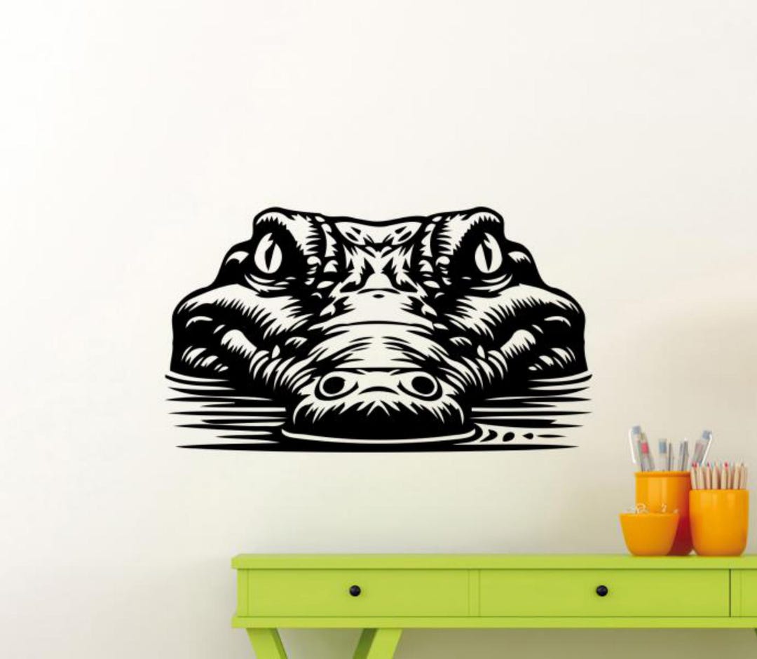 Alligator Wall Decal Vinyl Sticker Crocodile Sign Caiman Wall Art Decor ...