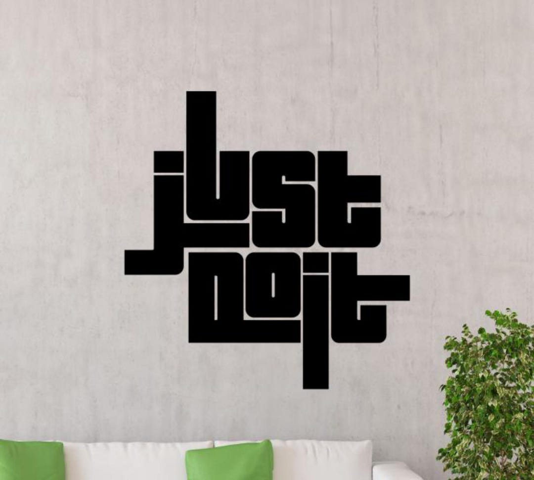 Just Do It Wall Decal Vinyl Sticker Wall Art Gym Decor Stencil Poster ...