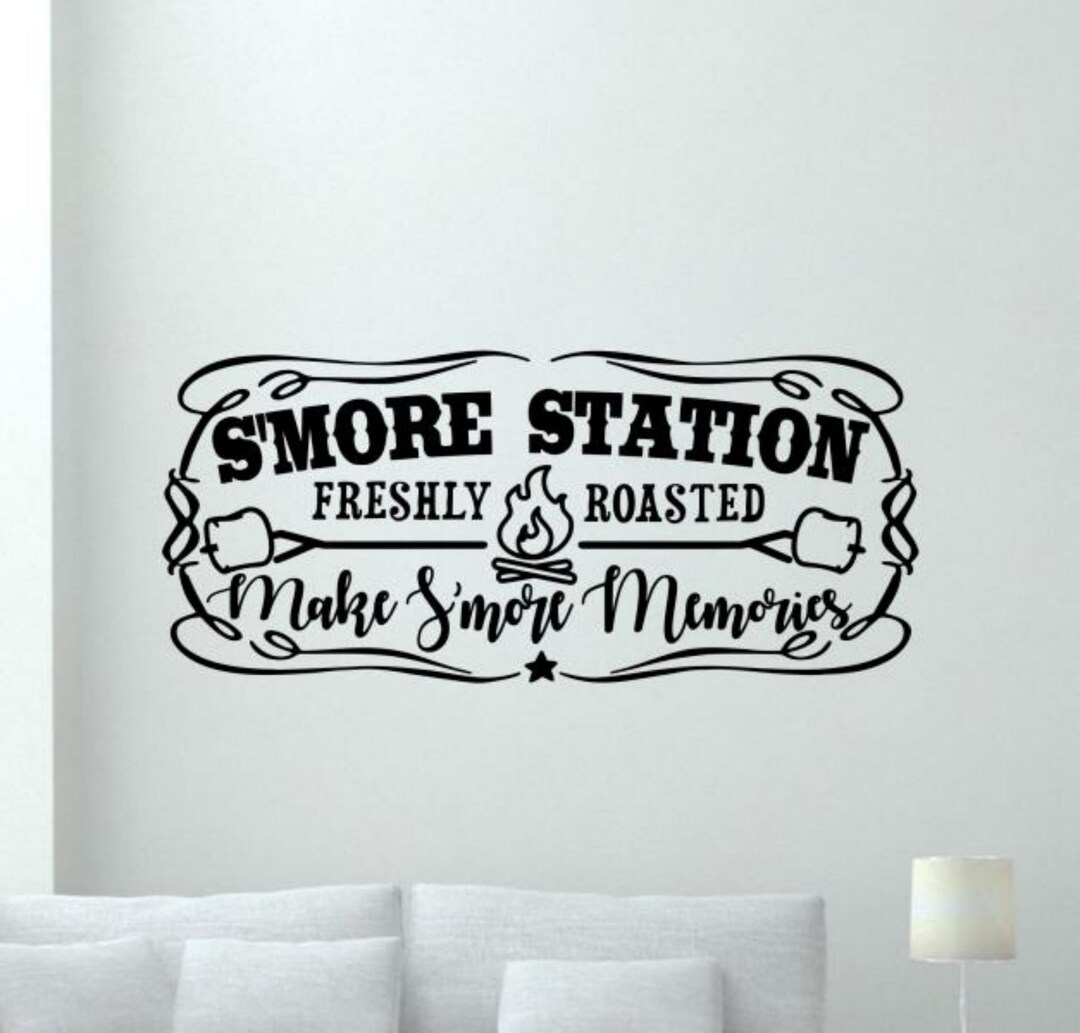 Smore Station Wall Decal Vinyl Sticker Freshly Roasted Make Smore ...