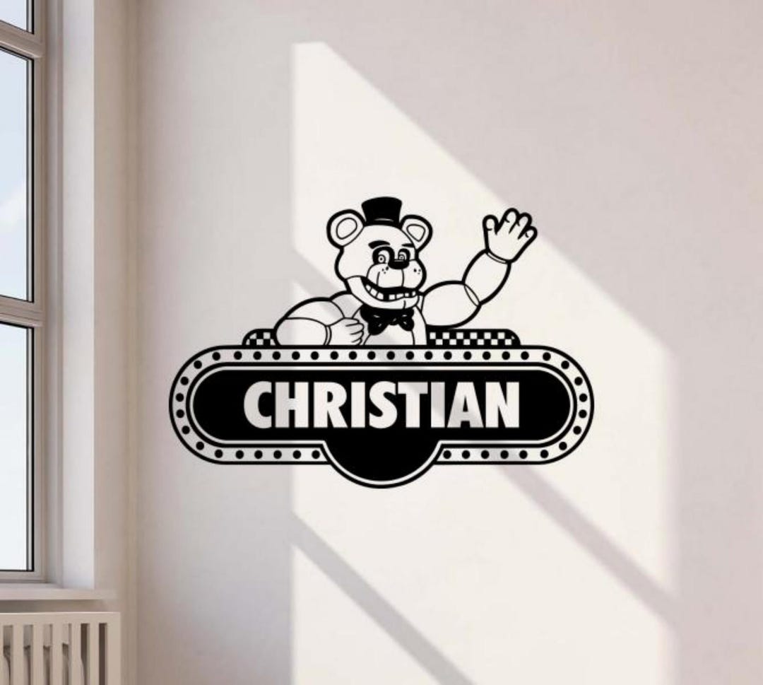 Personalized Fazbear Wall Decal Vinyl Sticker Custom Name Sign Fnaf ...