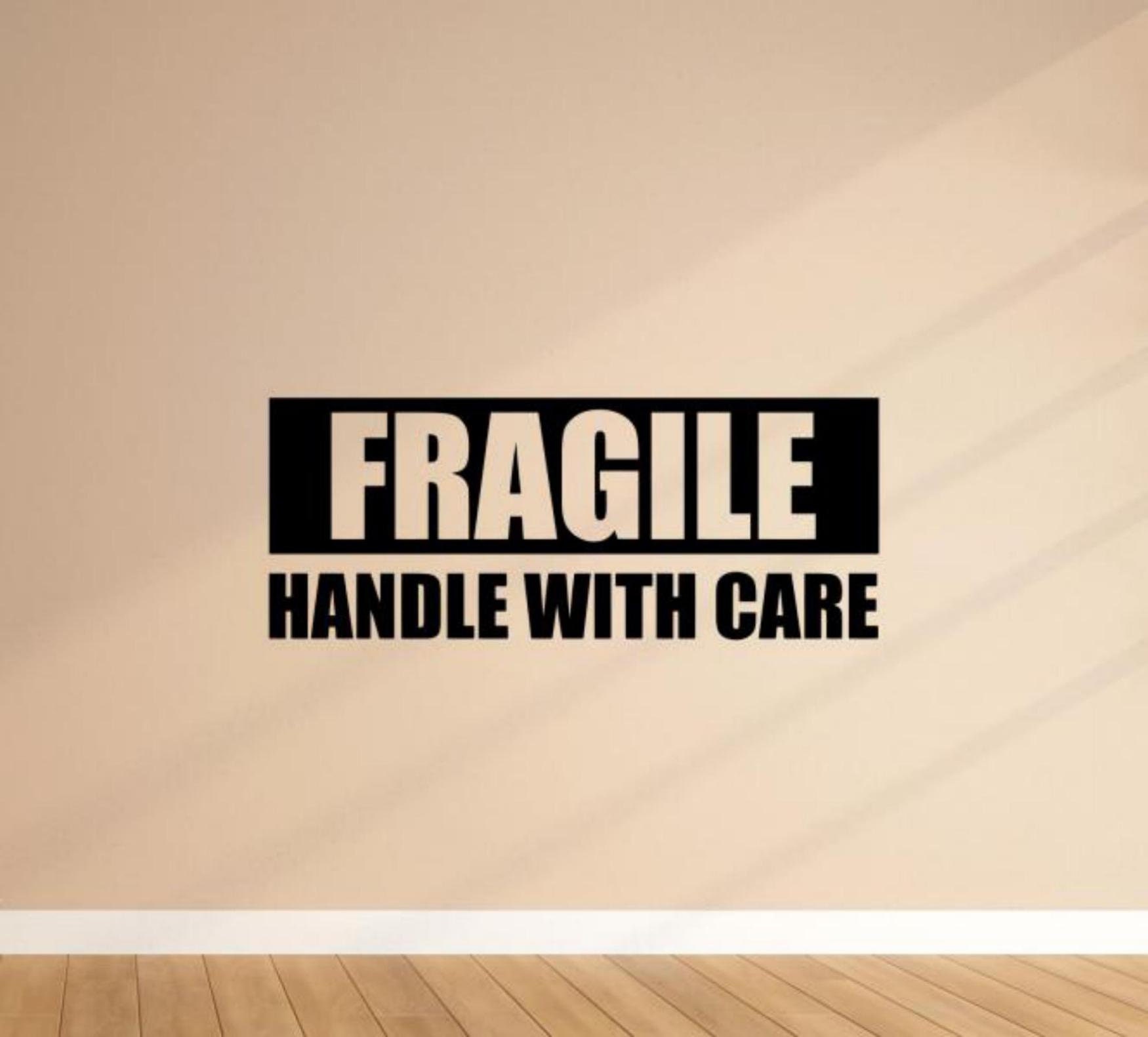 Fragile Handle With Care Wall Decal Vinyl Sticker Sign Wall - Etsy