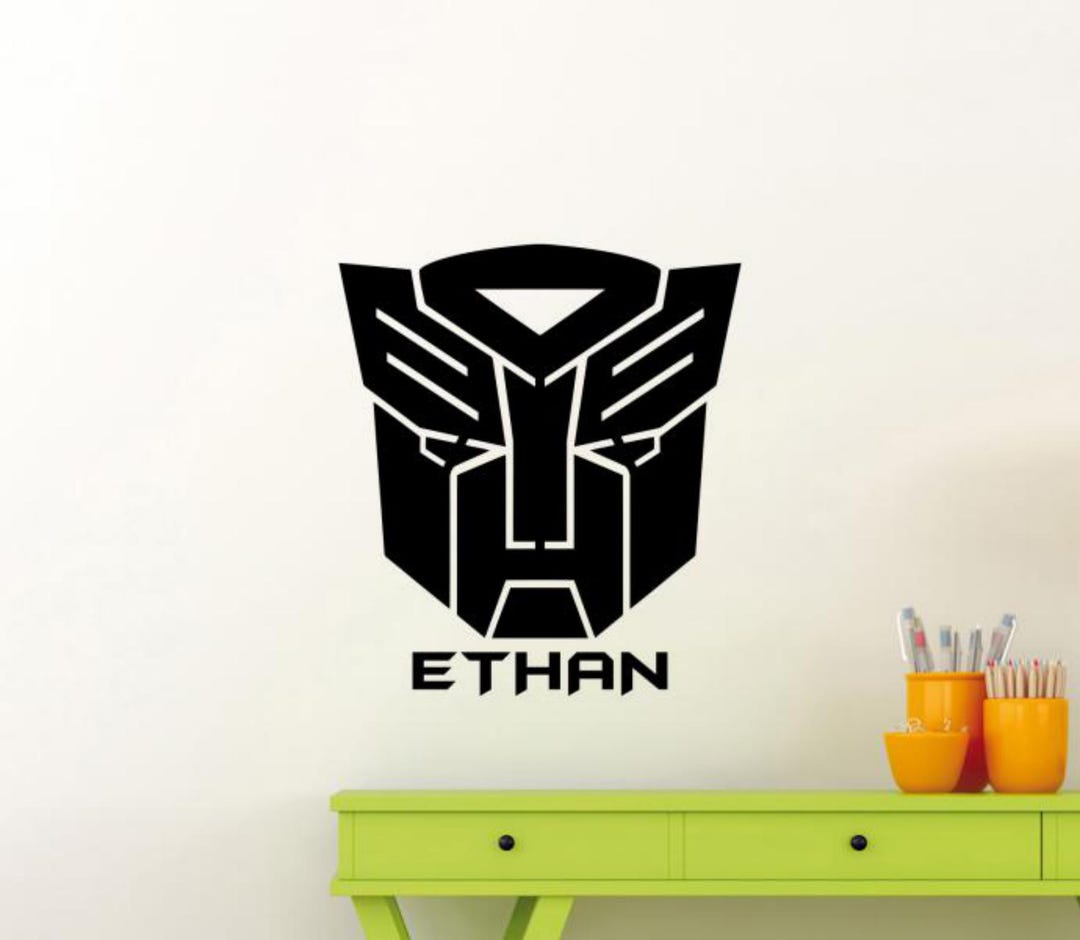 Transformer Autobot Wall Decal Vinyl Sticker Personalized Custom Name ...