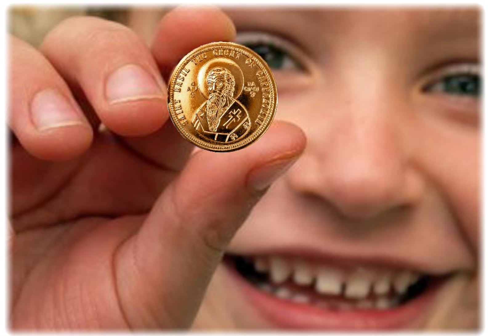 LUCKY GOLD COIN - St. Basil Vasilopita Coin for Greek Orthodox New Year ...