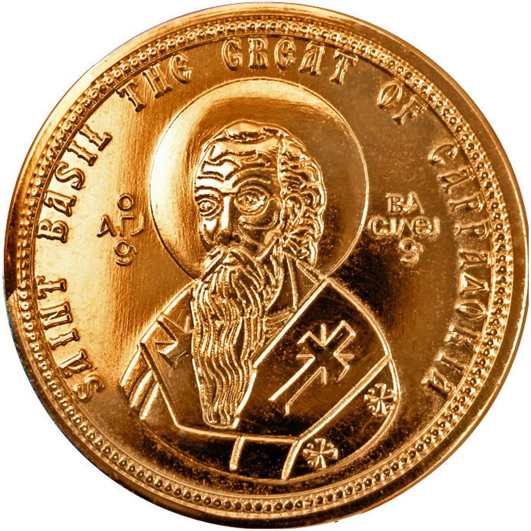 LUCKY GOLD COIN - St. Basil Vasilopita Coin for Greek Orthodox New Year ...