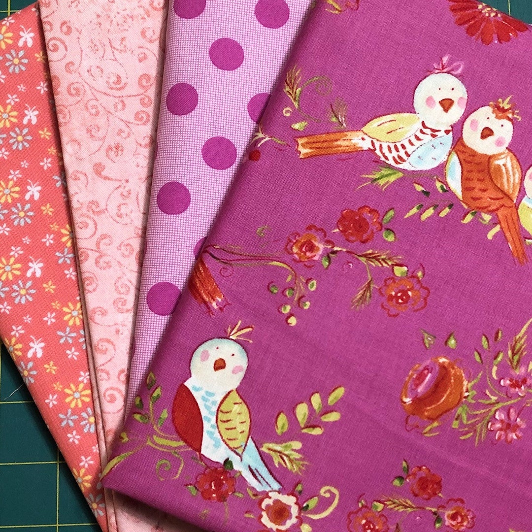 Love Birds Stash Builder Bundle - 4 Pieces, as Pictured - 4 YDS Total ...