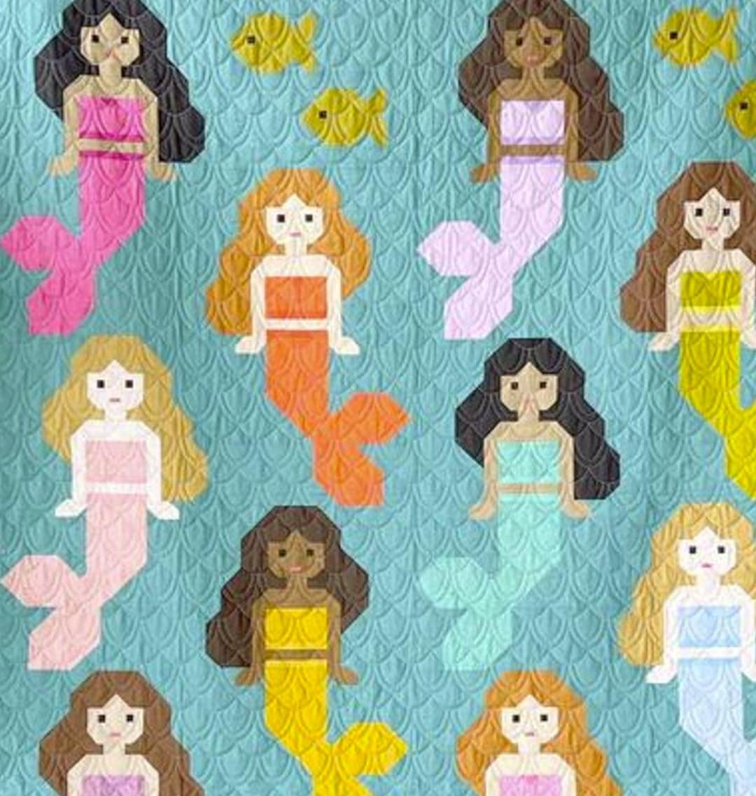 Mermaids Quilt Pattern by Elizabeth Hartman - Mermaids, Fish - Fat ...