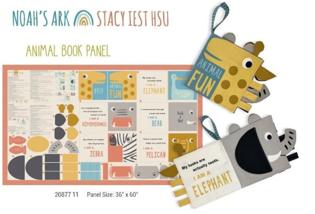 PANEL Noah's Ark Cut and Sew Baby Book Panel by Stacy Iest Hsu Moda ...