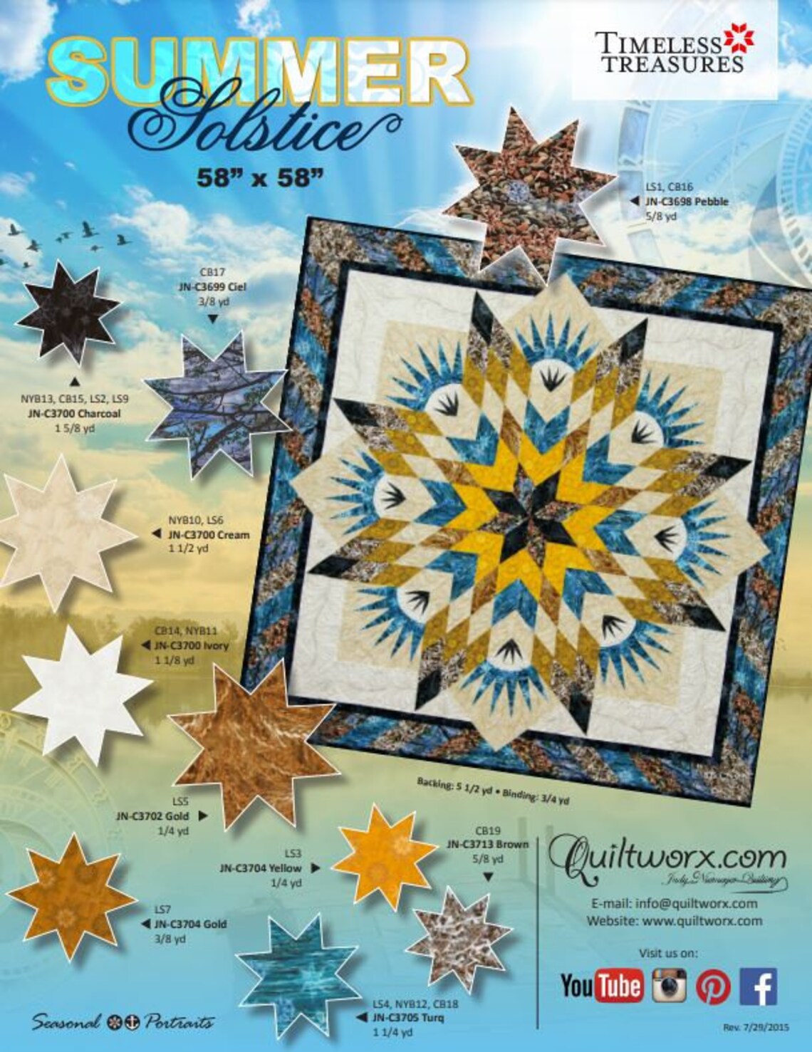 Summer Solstice Quilt Kit Featuring Seasonal Portraits | Etsy