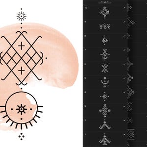 40 Amazigh Berber Tattoo Stamps for Procreate – Tribal, Moroccan, African, Handpoke, and ...