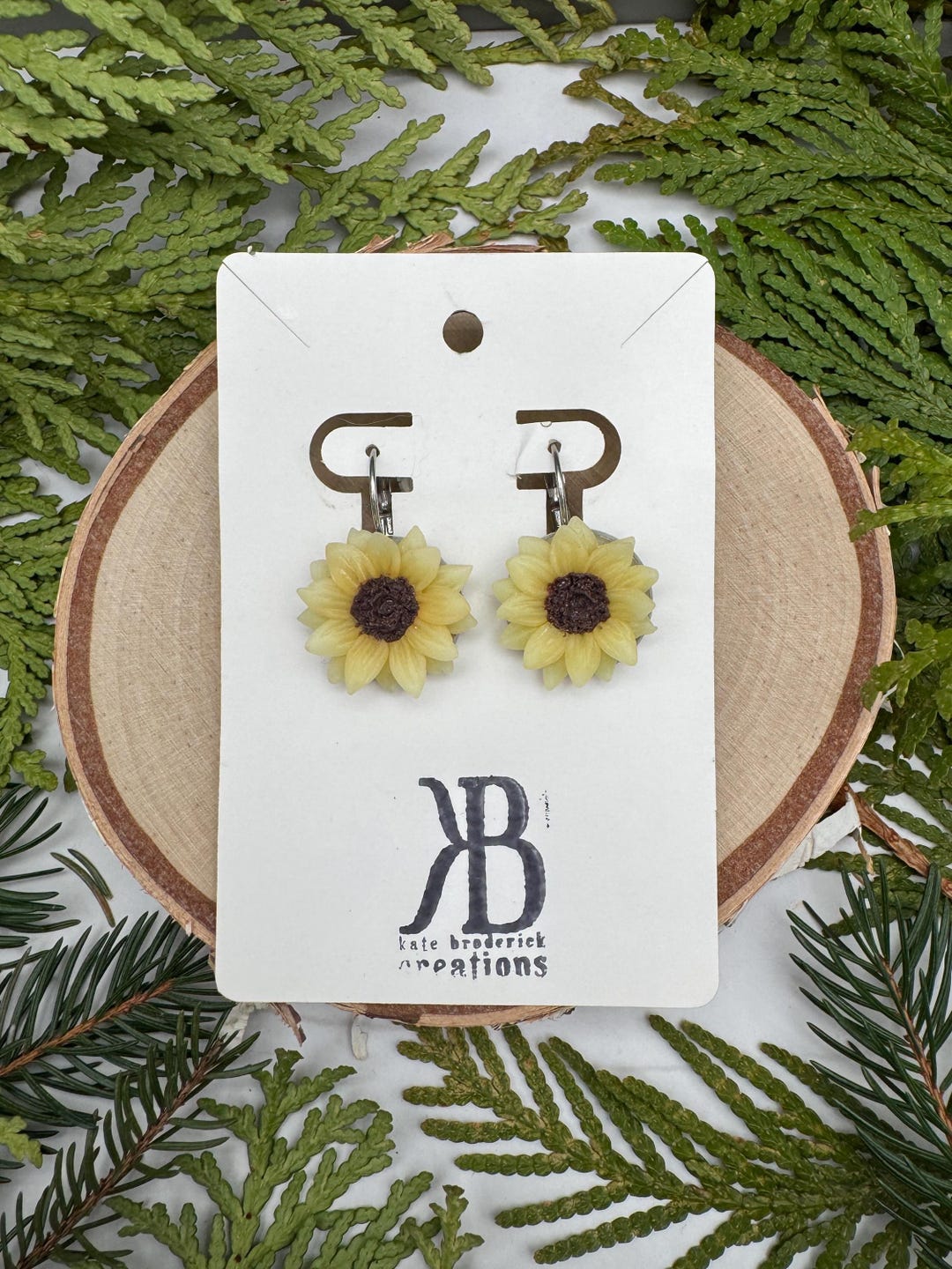 Pale Yellow Sunflower Hand Sculpted Clay Flower Stainless Steel Lever ...
