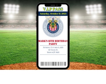 Invitación de cumpleaños de fútbol de Chivas de Guadalajara editable ...