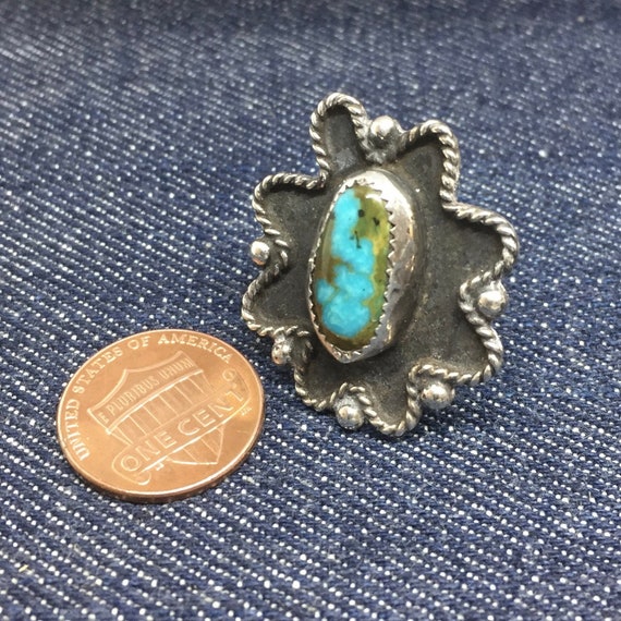 Vintage Native American Free Form Design Turquoise Si… - Gem