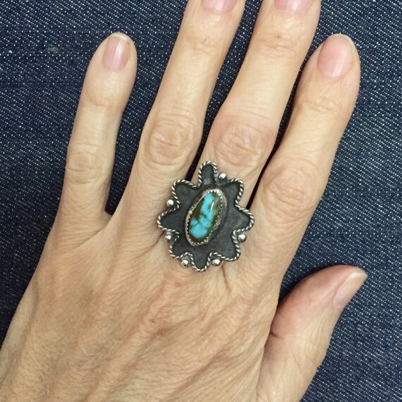 Vintage Native American Free Form Design Turquoise Si… - Gem