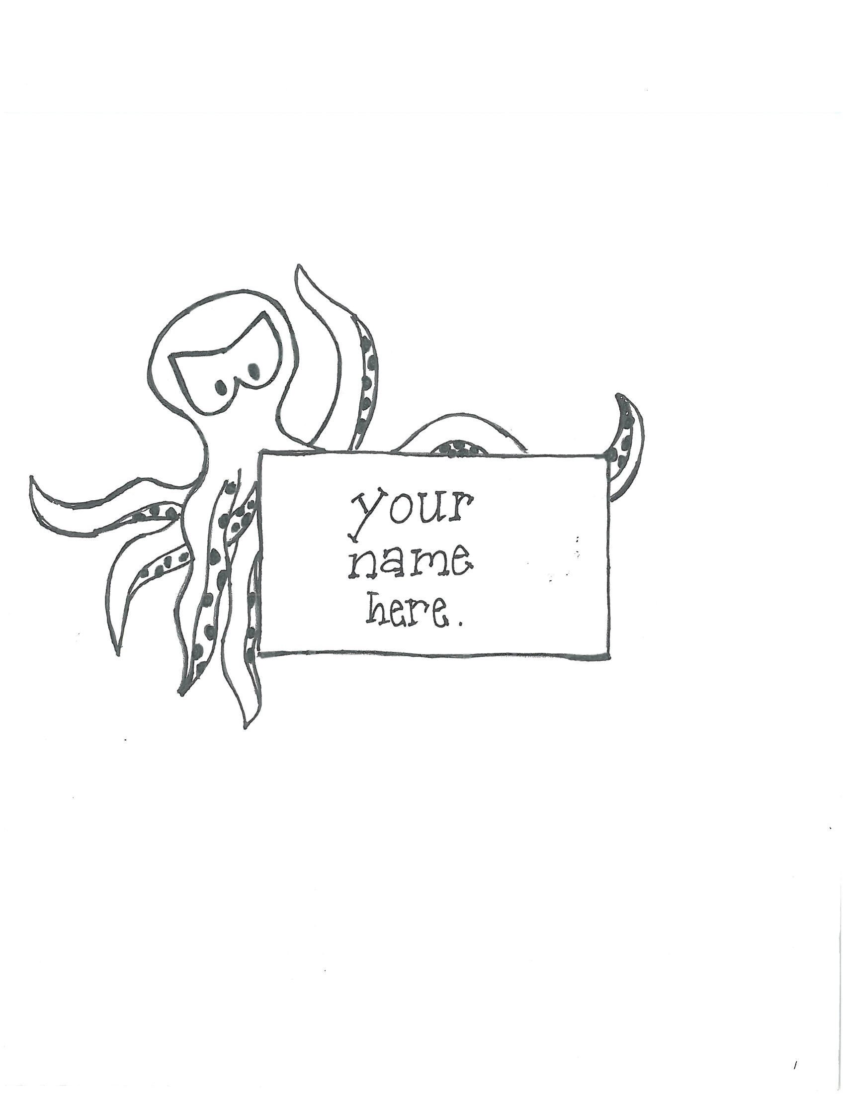 Octopus name tag/ Sealife Name tag and Identification card. ID | Etsy