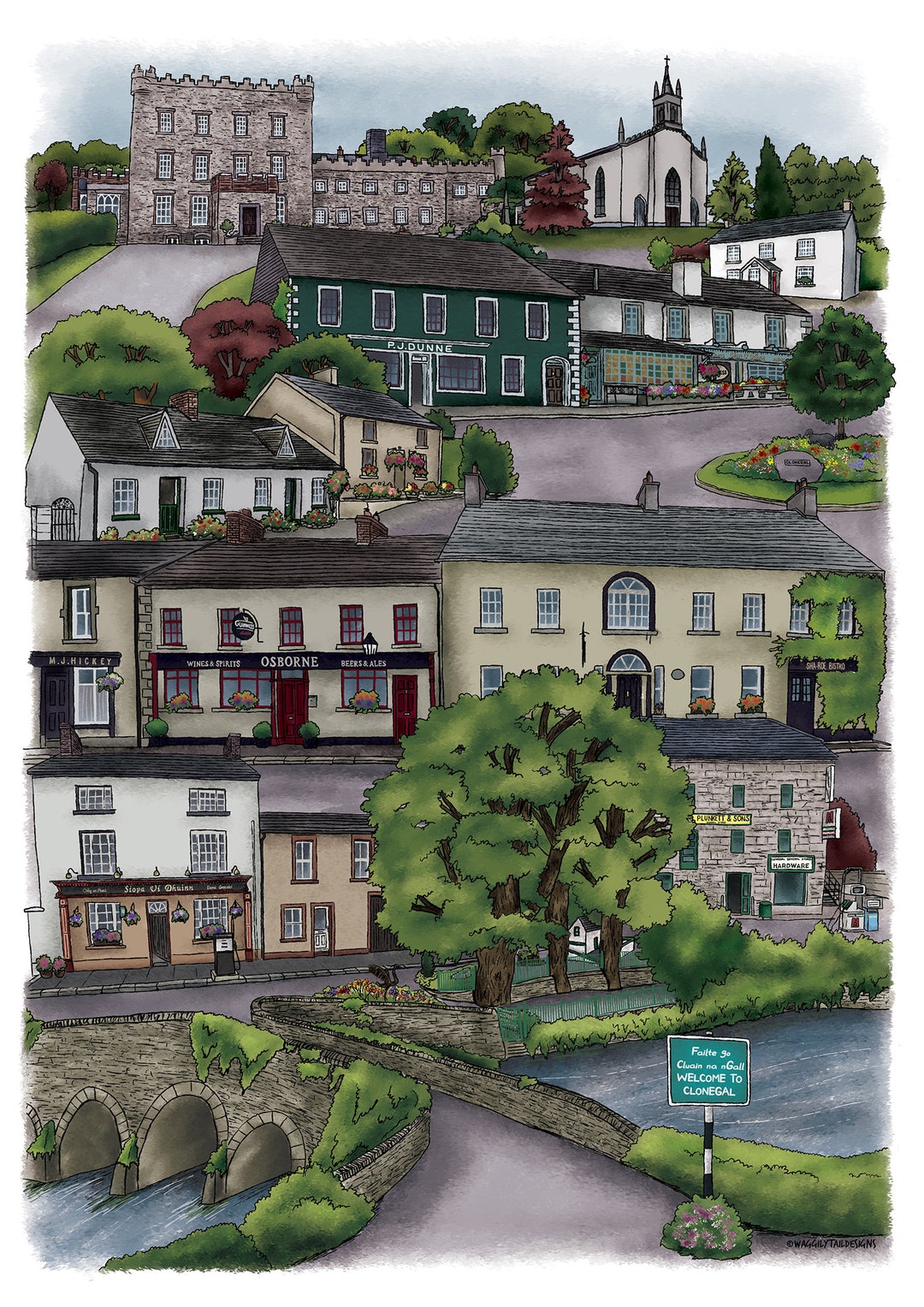 A3 Landmarks of Clonegal Clonegal Village, Wicklow Wexford Ireland ...